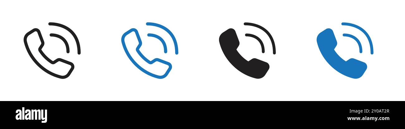 Call icon linear vector graphics sign or symbol set for web app ui ...