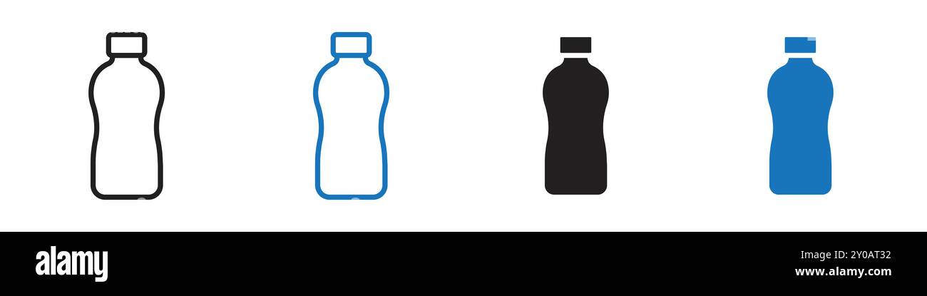 Bottle icon linear vector graphics sign or symbol set for web app ui ...