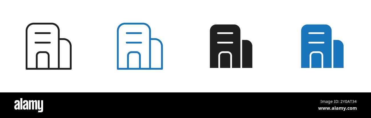 Building Icon Linear Vector Graphics Sign Or Symbol Set For Web App Ui