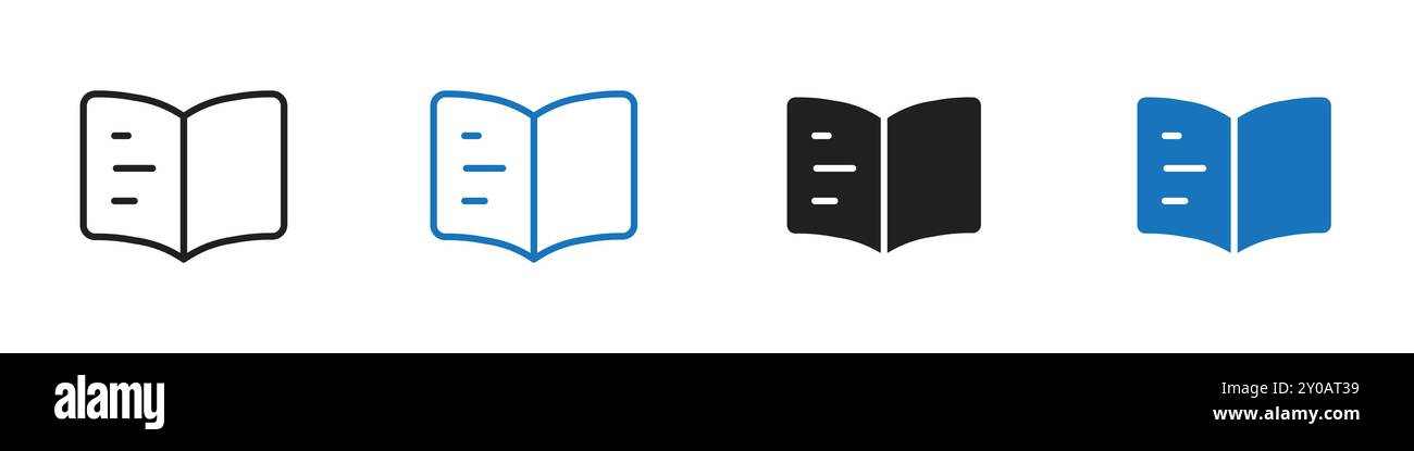 Book icon linear vector graphics sign or symbol set for web app ui Stock Vector Image & Art - Alamy