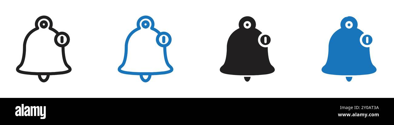 bell icon linear vector graphics sign or symbol set for web app ui Stock Vector Image & Art - Alamy