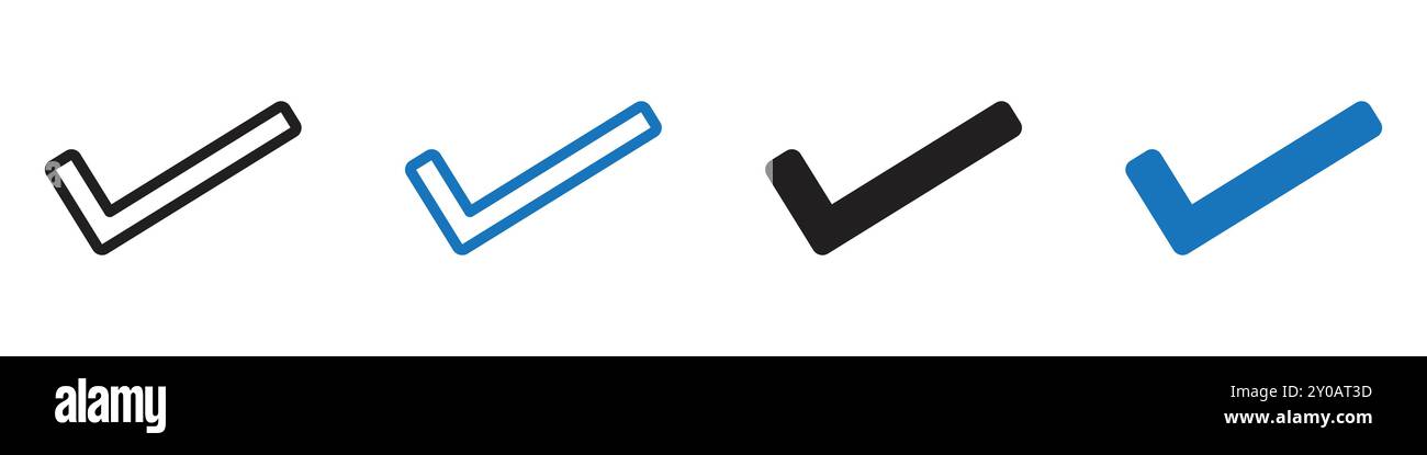 Check mark icon linear vector graphics sign or symbol set for web app ...