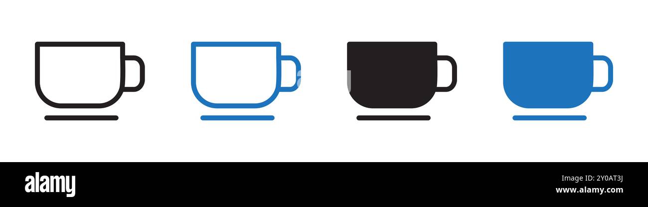 Cup icon linear vector graphics sign or symbol set for web app ui Stock ...