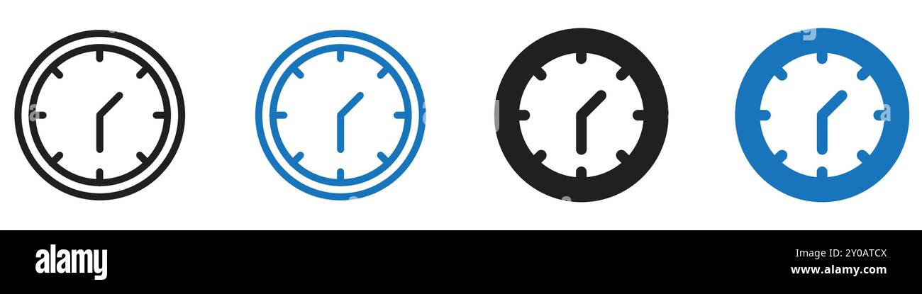 Clock icon linear vector graphics sign or symbol set for web app ui Stock Vector Image & Art - Alamy