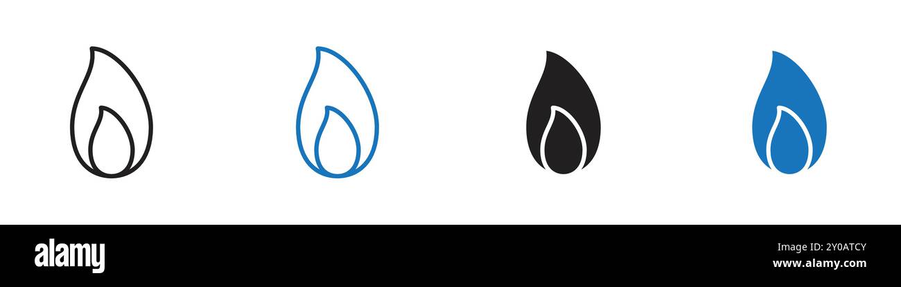 Fire icon linear vector graphics sign or symbol set for web app ui Stock Vector Image & Art - Alamy