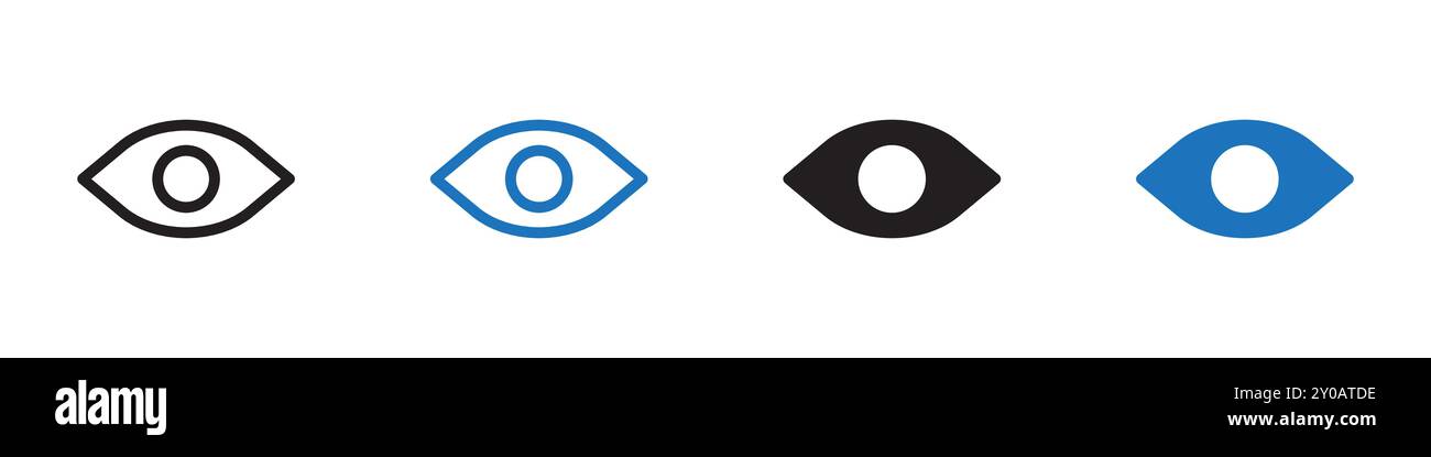 Eye icon linear vector graphics sign or symbol set for web app ui Stock Vector Image & Art - Alamy