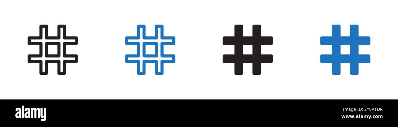 hashtag icon linear vector graphics sign or symbol set for web app ui Stock Vector Image & Art ...