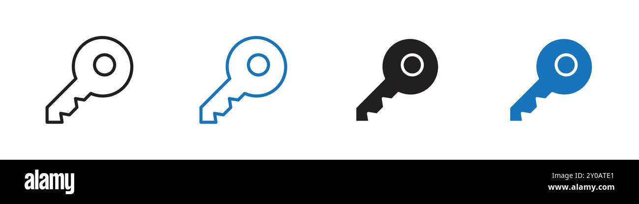 Key icon linear vector graphics sign or symbol set for web app ui Stock ...