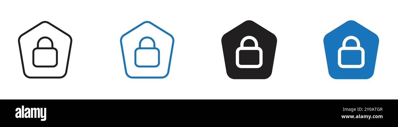 Home security icon linear vector graphics sign or symbol set for web app ui Stock Vector Image ...