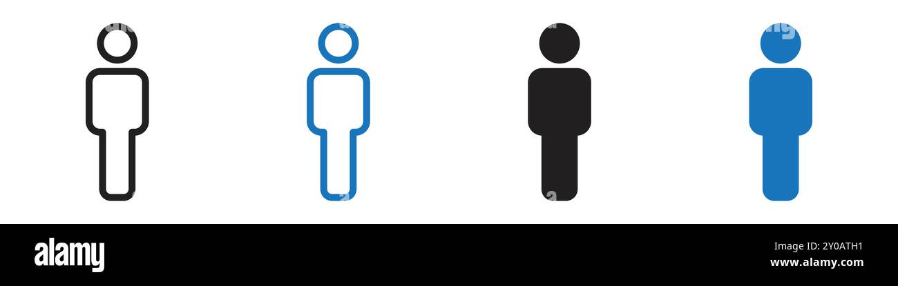 Man Icon Linear Vector Graphics Sign Or Symbol Set For Web App Ui Stock Vector Image And Art Alamy