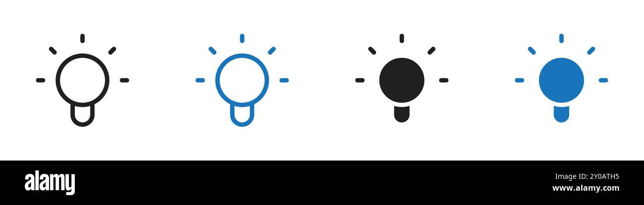 Light bulb icon linear vector graphics sign or symbol set for web app ui Stock Vector Image ...