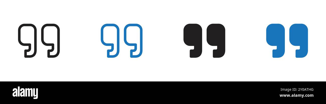 Quote icon linear vector graphics sign or symbol set for web app ui ...