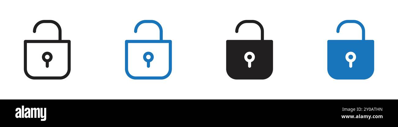 Lock icon set linear vector graphics sign or symbol set for web app ui Stock Vector Image & Art ...