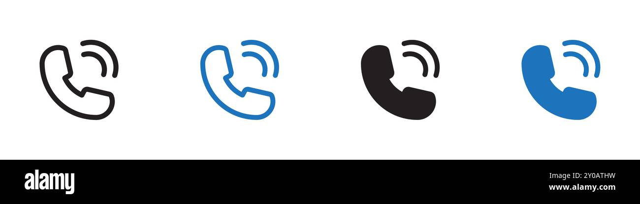 phone icon linear vector graphics sign or symbol set for web app ui Stock Vector Image & Art - Alamy