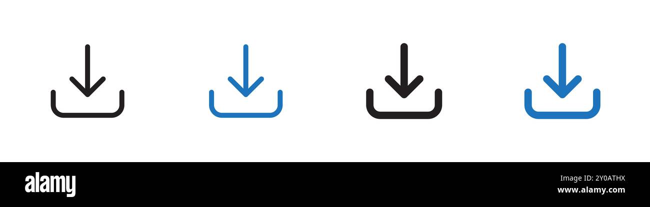 Download icon set linear vector graphics sign or symbol set for web app ui Stock Vector Image ...