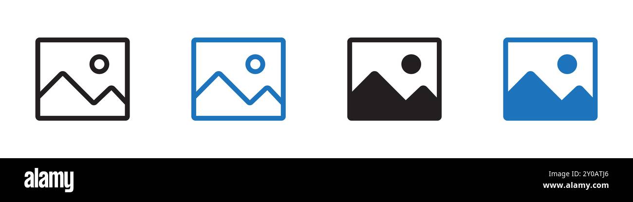 Picture Icon Linear Vector Graphics Sign Or Symbol Set For Web App Ui Stock Vector Image And Art