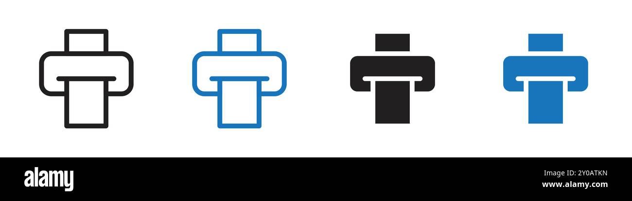 Printer iocn linear vector graphics sign or symbol set for web app ui Stock Vector Image & Art ...