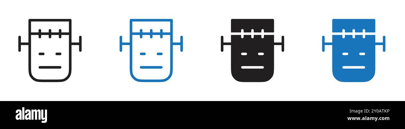 Robot icon linear vector graphics sign or symbol set for web app ui Stock Vector Image & Art - Alamy