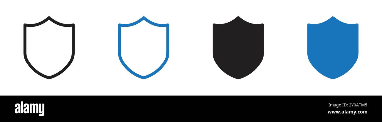 Shield icon linear vector graphics sign or symbol set for web app ui Stock Vector Image & Art ...