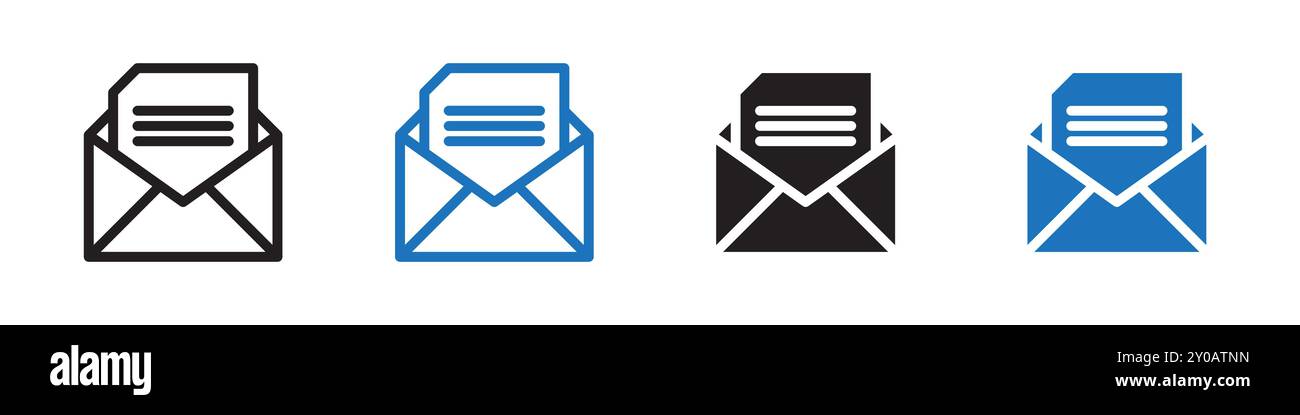 Mail icon linear vector graphics sign or symbol set for web app ui ...