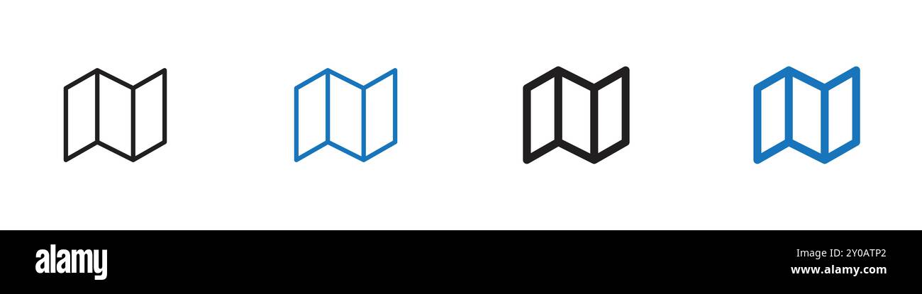 Map Icon Linear Vector Graphics Sign Or Symbol Set For Web App Ui Stock Vector Image And Art Alamy