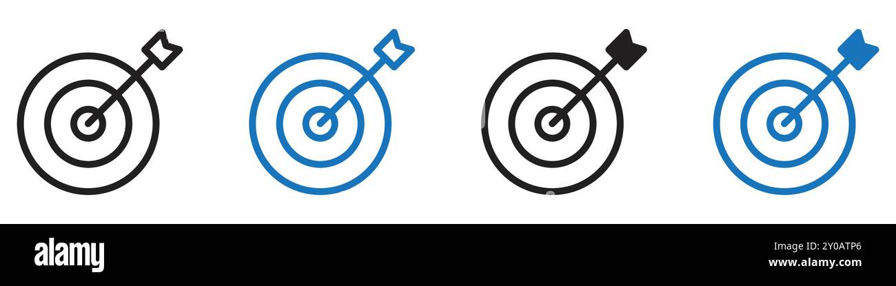 Target icon linear vector graphics sign or symbol set for web app ui ...