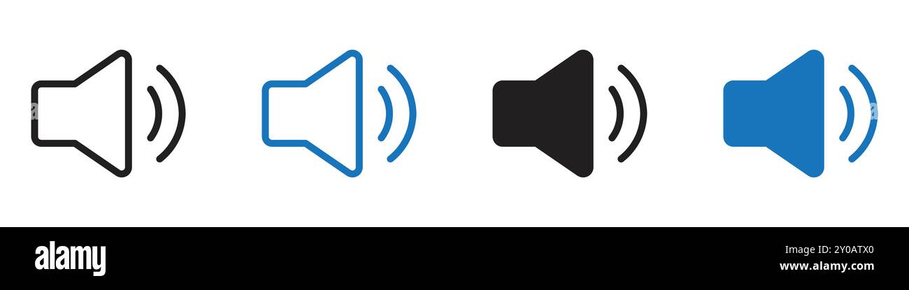 Speaker icon linear vector graphics sign or symbol set for web app ui Stock Vector Image & Art ...