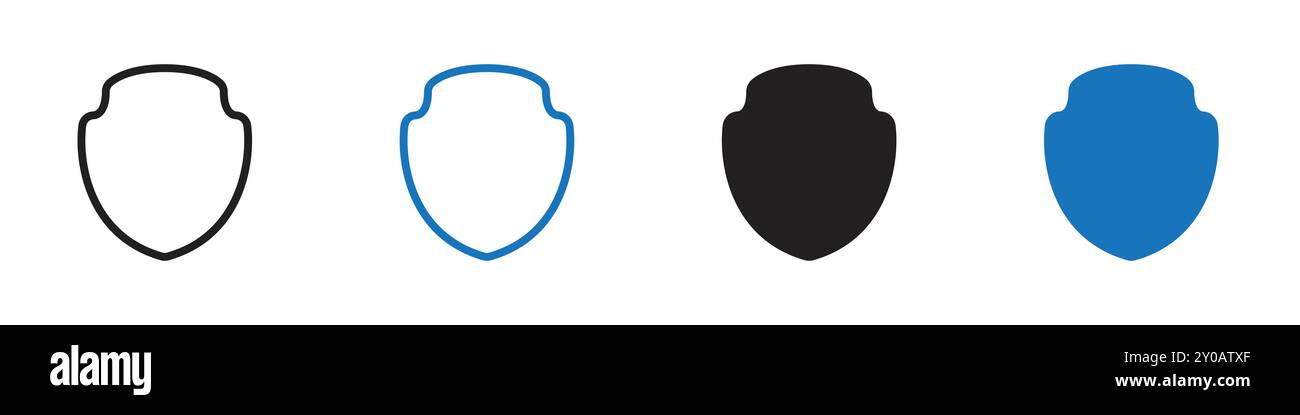 Shield icon linear vector graphics sign or symbol set for web app ui Stock Vector Image & Art ...