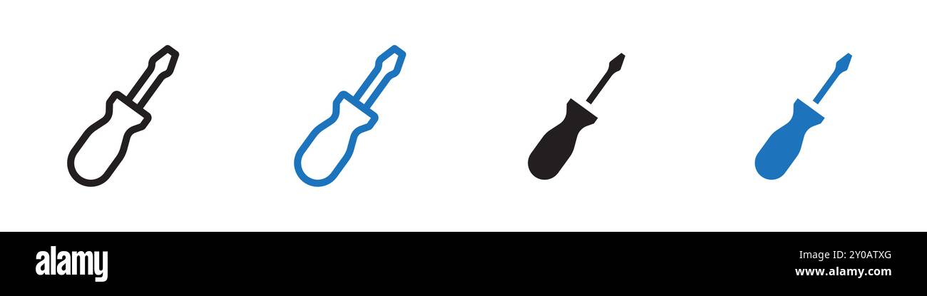 screw diver linear vector graphics sign or symbol set for web app ui Stock Vector Image & Art ...