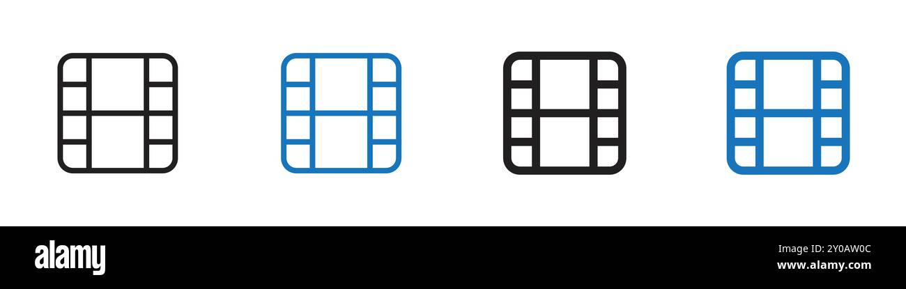 Video icon linear vector graphics sign or symbol set for web app ui ...