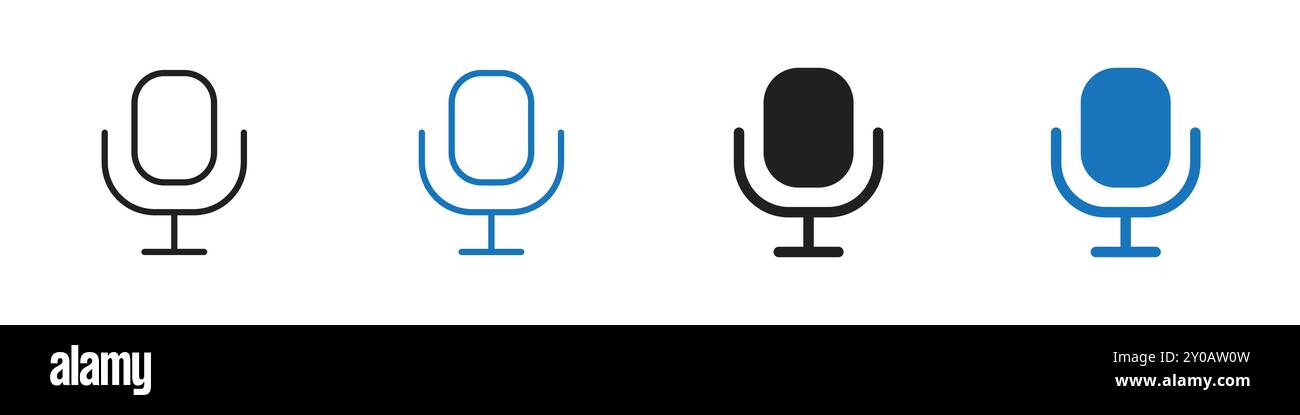 Mike icon linear vector graphics sign or symbol set for web app ui Stock Vector Image & Art - Alamy