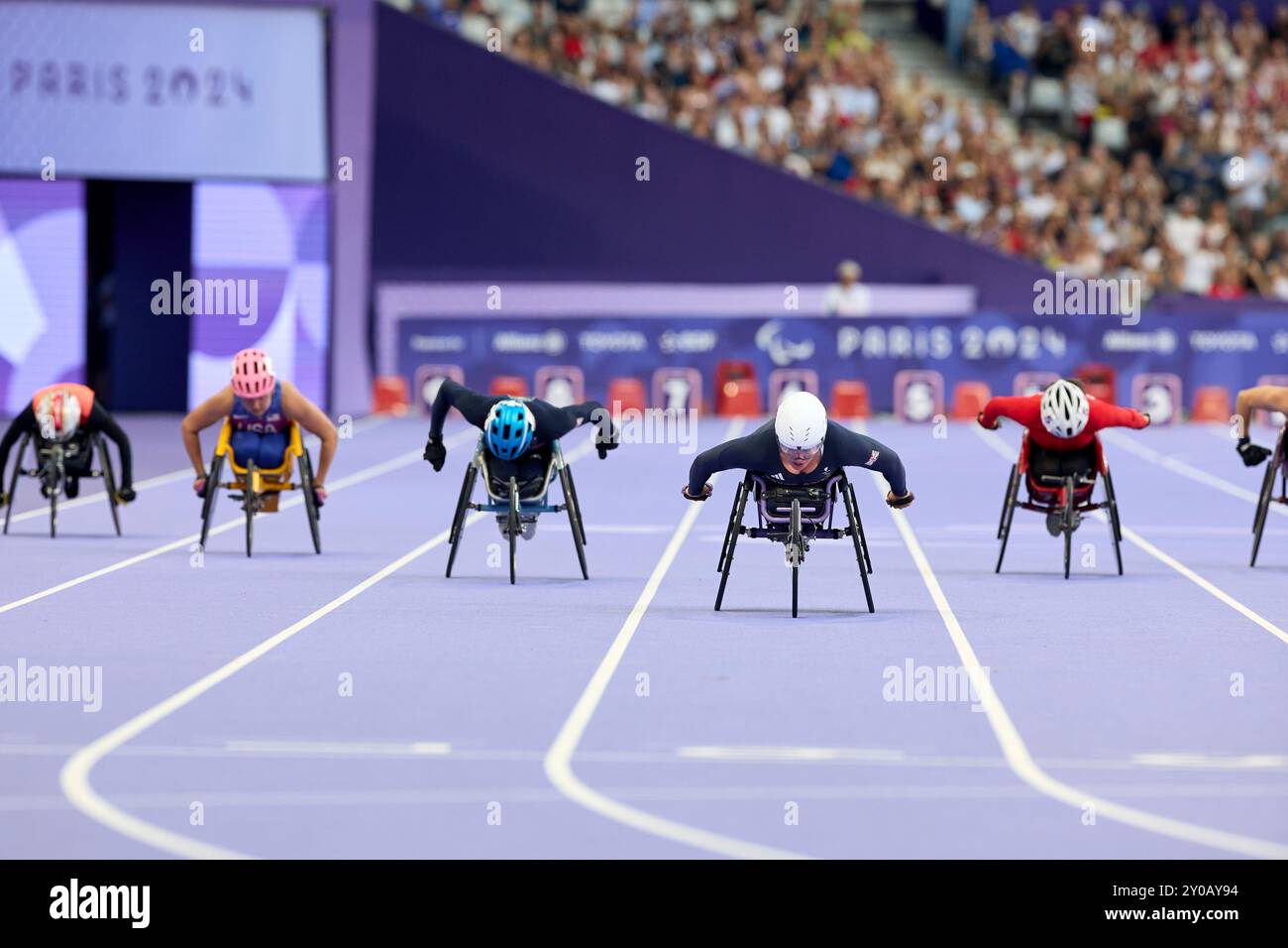 Womens 100m t34 final hi-res stock photography and images - Alamy