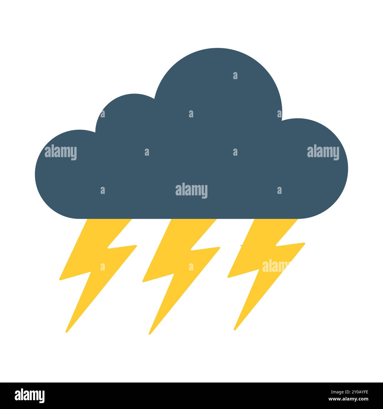 Thundercloud icon. Vector illustration in flat style isolated on white ...