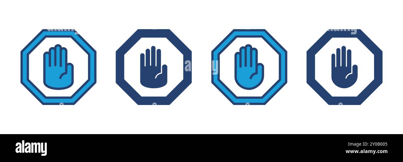 Stop icon vector. stop road sign. hand stop icon vector Stock Vector ...