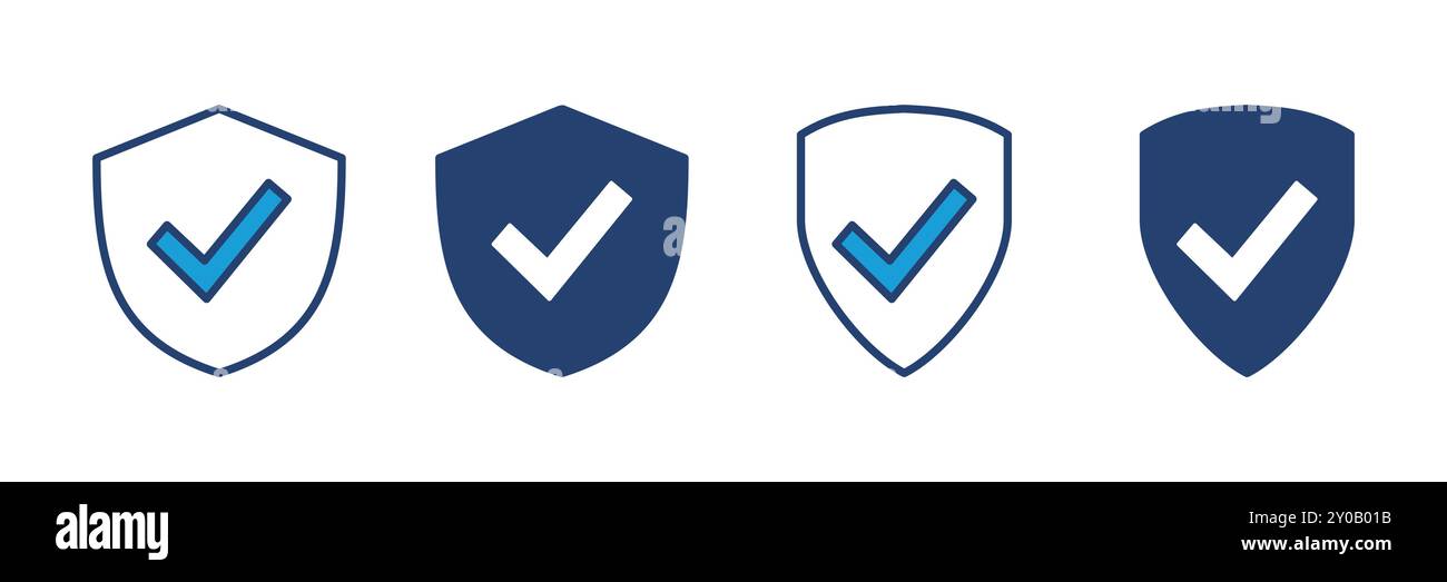 Shield check mark icon vector. Protection approve sign. Safe icon vector Stock Vector Image ...