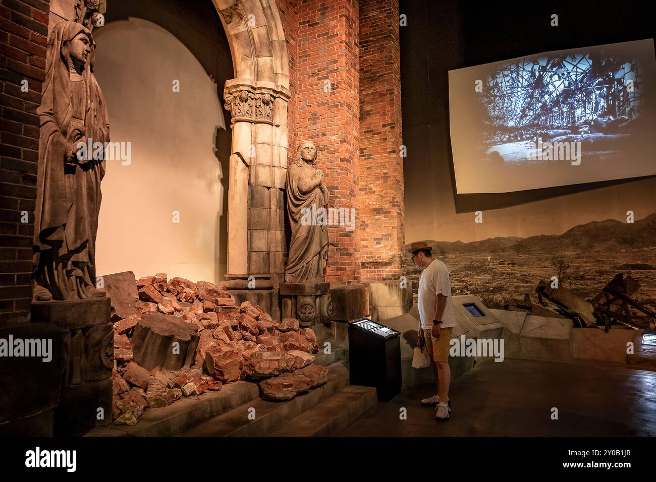 Reconstruction of the Side Wall of Urakami Cathedral destroyed by the ...