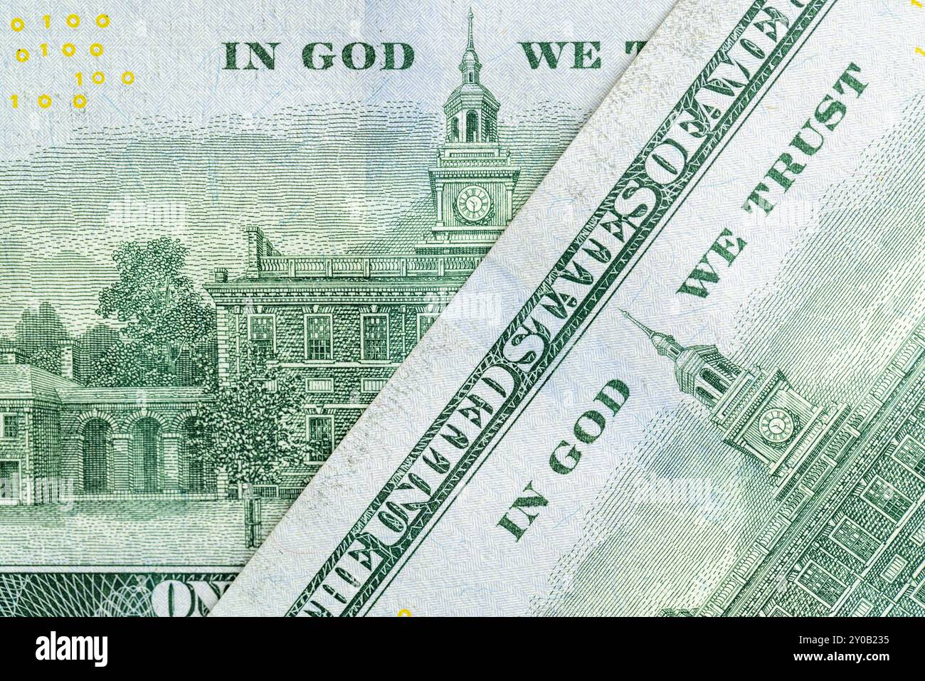 Closeup 100 dollar bill greed hi-res stock photography and images - Alamy