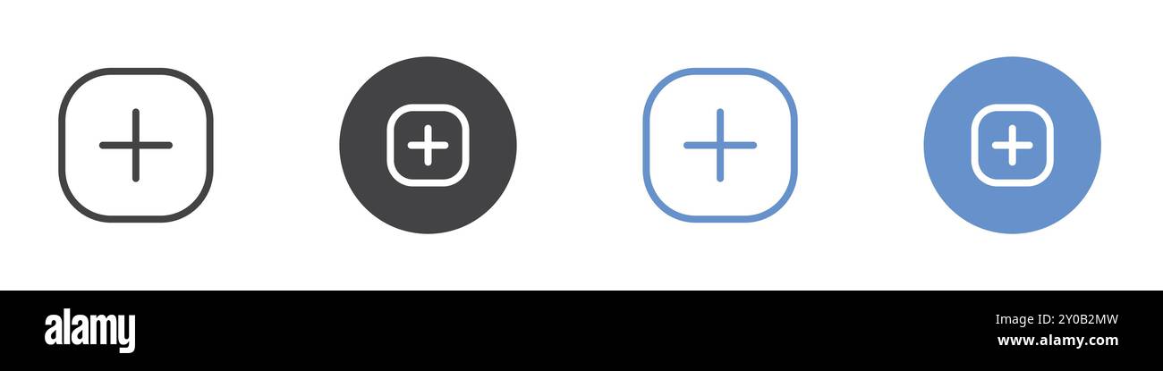 create icon Flat set in black and white color outline vector mark Stock ...