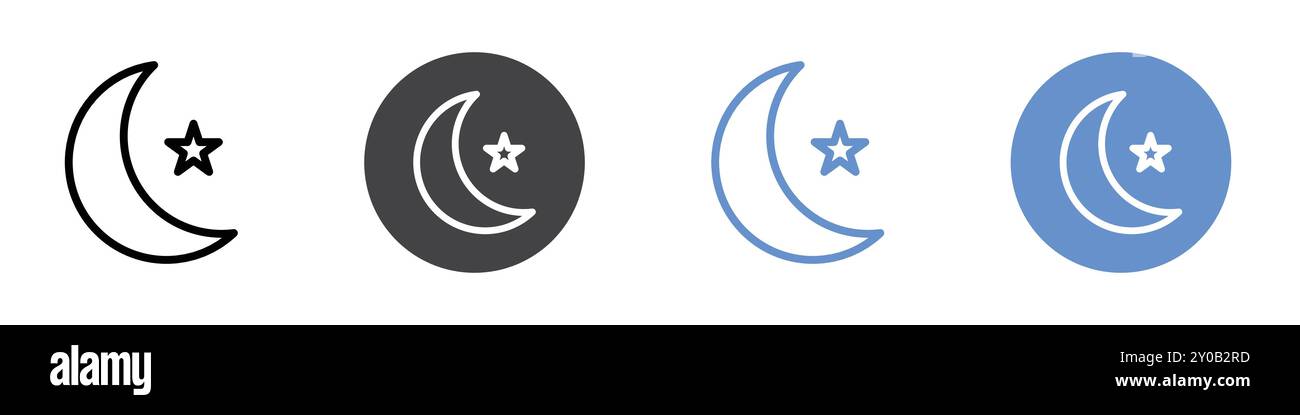 Moon stars set half Stock Vector Images - Alamy