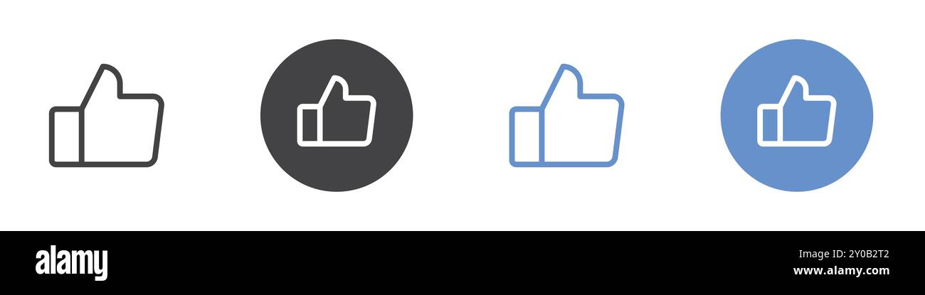 like icon Flat set in black and white color outline vector mark Stock ...