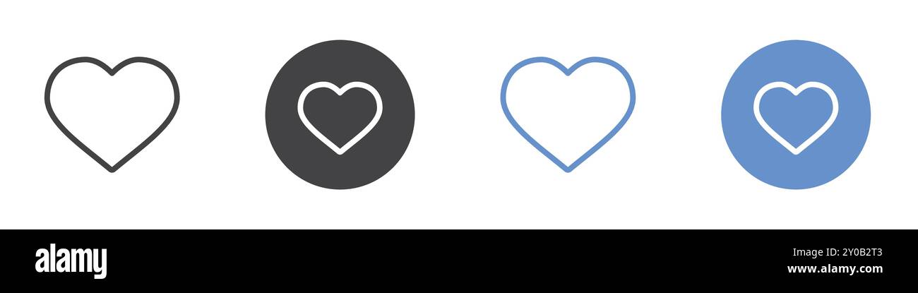 like icon Flat set in black and white color outline vector mark Stock ...