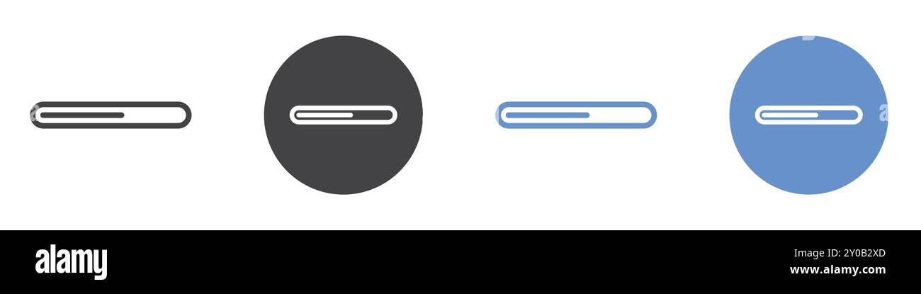 Loading icon Flat set in black and white color outline vector mark ...