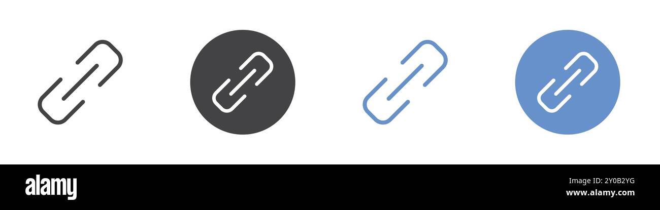 Link icon Flat set in black and white color outline vector mark Stock ...