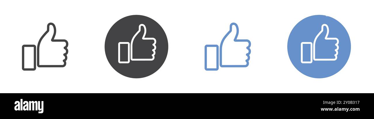 Like icon Flat set in black and white color outline vector mark Stock ...
