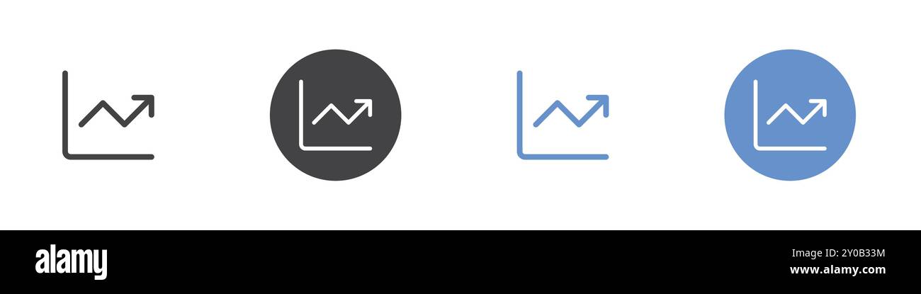 Profit chart icon Flat set in black and white color outline vector mark Stock Vector Image & Art ...