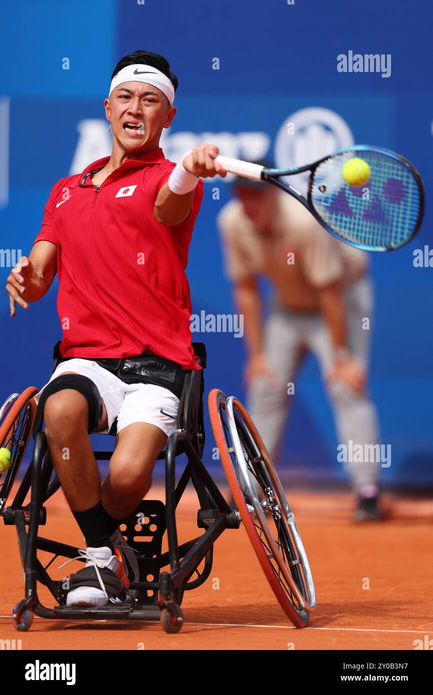 Paris, France. 1st Sep, 2024. Tokito Oda (JPN) Wheelchair Tennis : Men ...