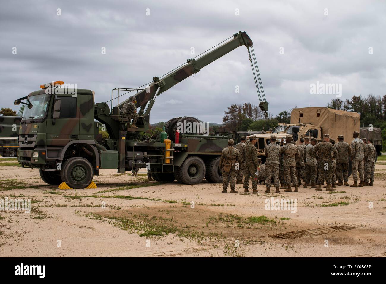 A Republic of Korea K912 10-ton wrecker attached to Transportation Battalion, ROK Marine ...