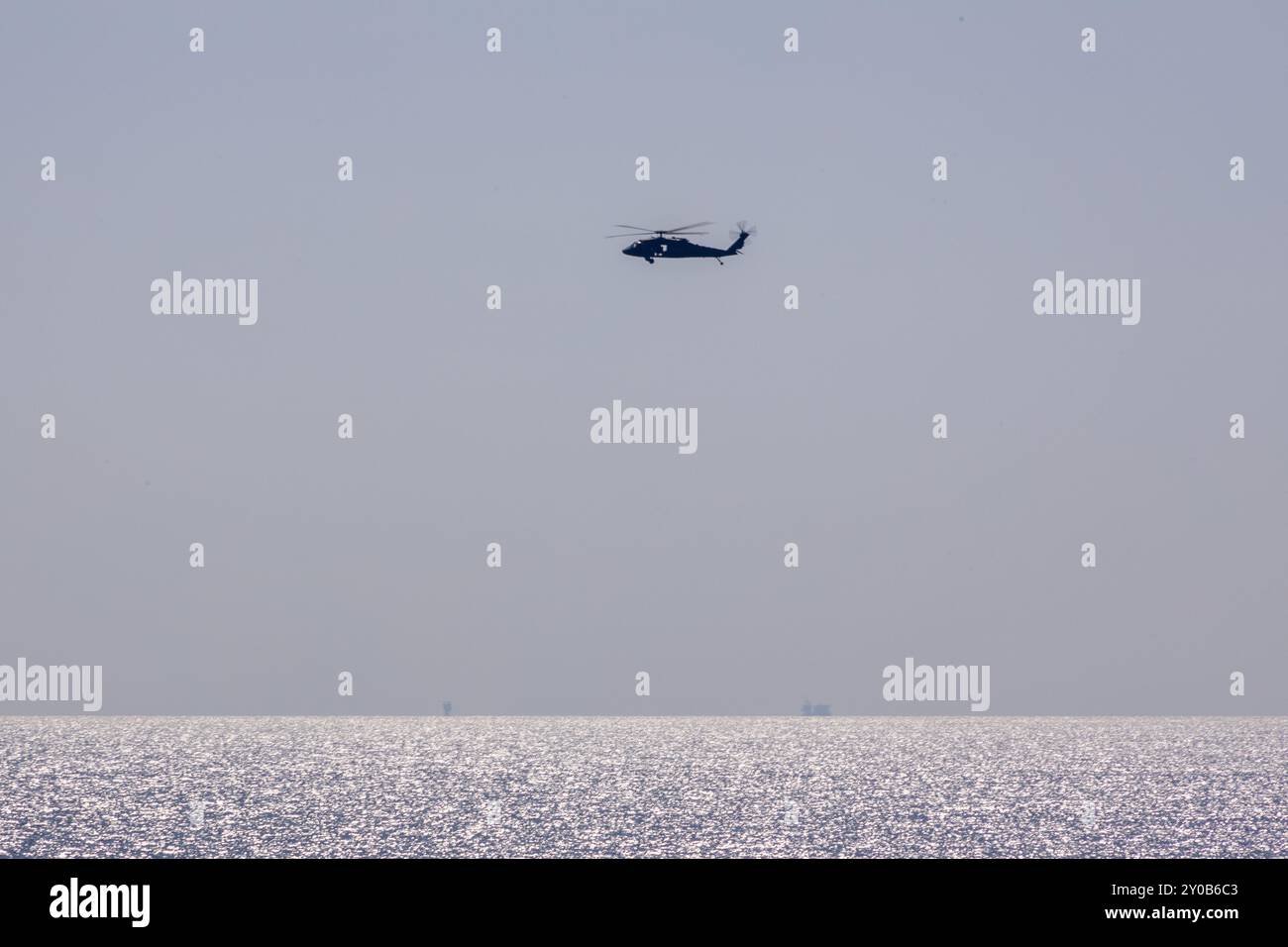 A U.S. Army Sikorsky UH-60 Black Hawk transports members of the Super ...
