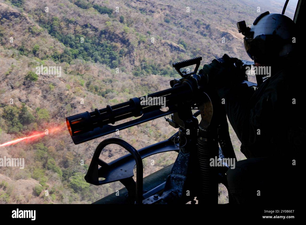 U.S. Marine Corps Cpl. Scott Detar, a UH-1Y Venom crew chief with ...