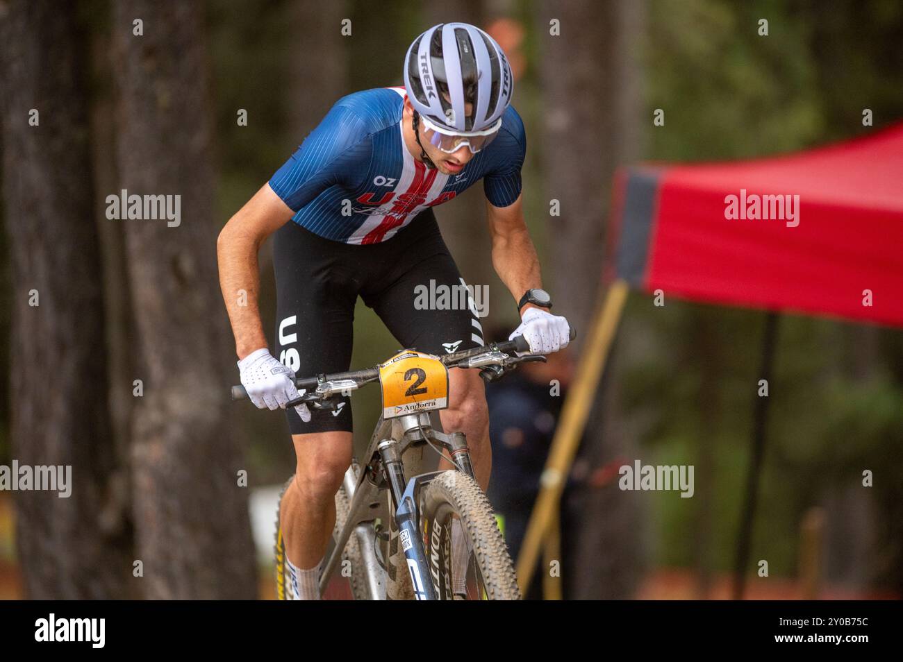 Pal Arinsal, Andorra : September 1 2024 : Riley Amos of USA in the UCI ...